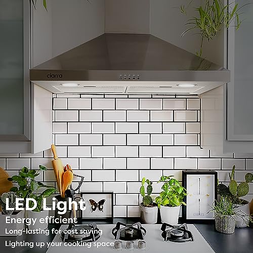 CIARRA Ductless Range Hood 30 inch with 450 CFM Kitchen Hood Vent with ...