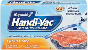 Amazon.com: Reynolds Handi Vac Quart Freezer Bags - 14 Bags Per Box ...