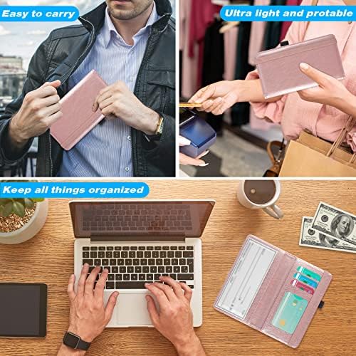 Amazon.com: ACdream Checkbook Cover, Leather RFID Blocking Check Book ...