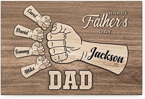 Amazon.com: Personalized Dad Fist Bump Signs for Father's Day Gifts (12 ...