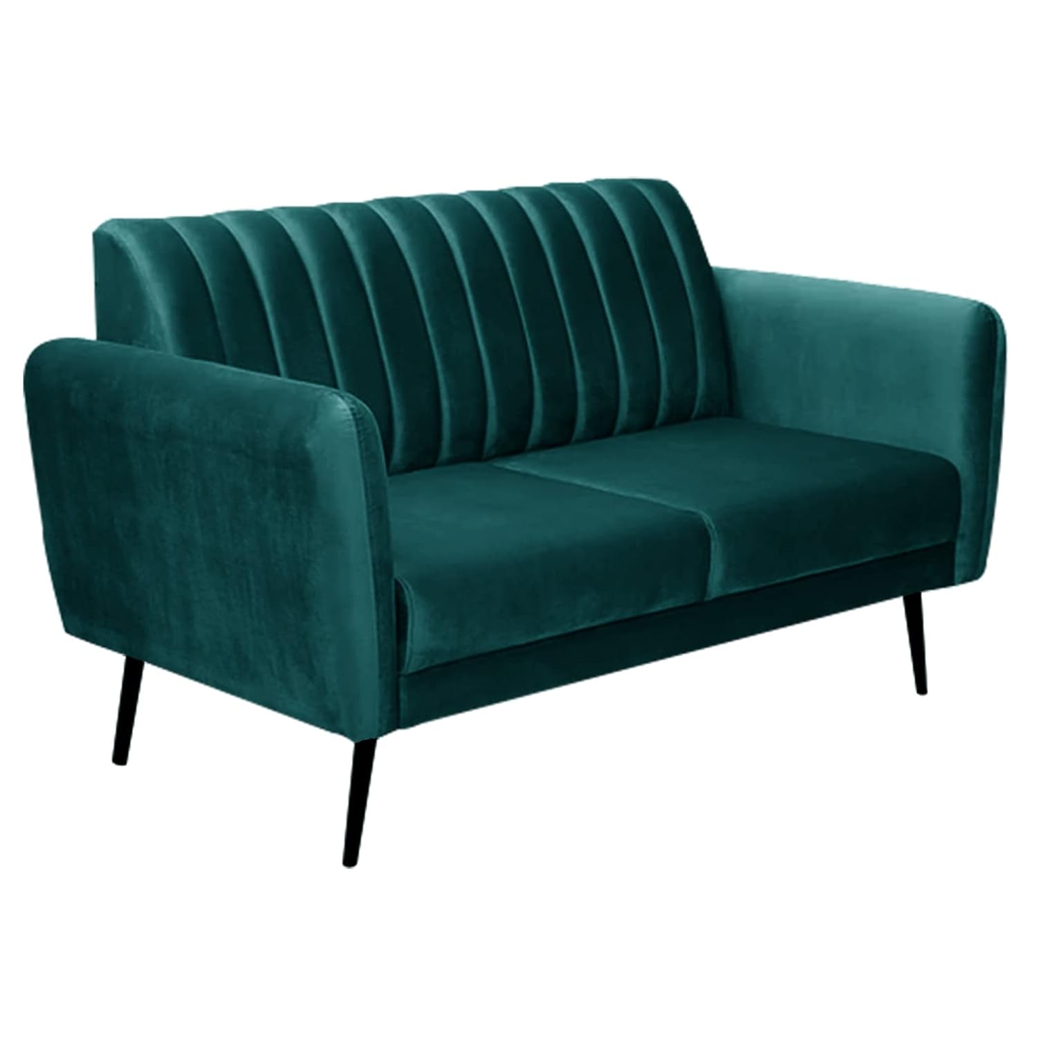 CLOUDZILLA Wooden Two Seater Velvet Sofa Set for Home & Office -Green ...
