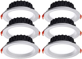 SANBDDLYY 6 Pack White Aluminum Led Recessed Ceiling Light Round Ultra ...