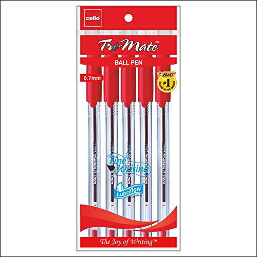 Cello Trimate Ballpen - Red (5 Pcs Pouch*120 = 600 Units) : Amazon.in ...