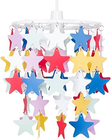 Stars Design Easy Fit Light Shade White with Navy Blue Stars Ceiling ...