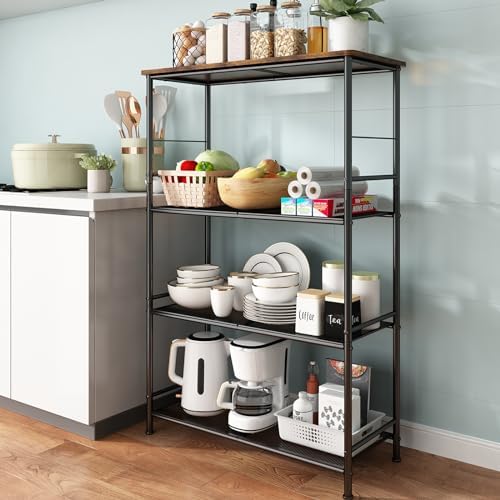 Amazon.com: GILLAS 4 Tier Kitchen Bakers Rack, Metal Storage Coffee Bar ...