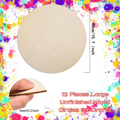 Snapklik.com : 12 Pack 16 Inch Round Wood Circles For Crafts Unfinished ...