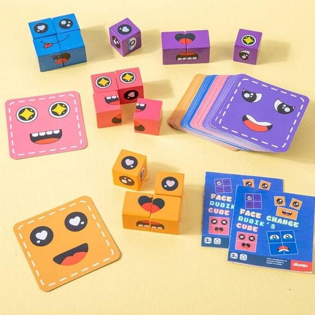 Emoji Cube face Game for Kids | Expressions Matching Block Puzzle Toy ...