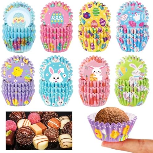 Amazon.com: AUGSUN 800pcs Easter Mini Cupcake Liners, Easter Mini ...