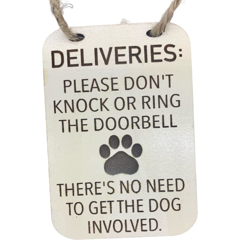 Amazon.com: Don't Knock Sign/Don't Ring Bell Sign/Dog Will Bark Sign ...