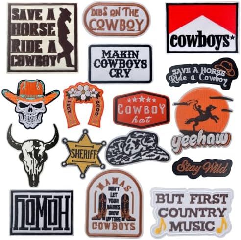 Amazon.com: Western Patches Self-Adhesive for Cowboy Hats: KINGSOW ...
