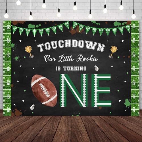 Amazon.com : AIBIIN 7x5ft Football 1st Birthday Backdrop Our Little ...
