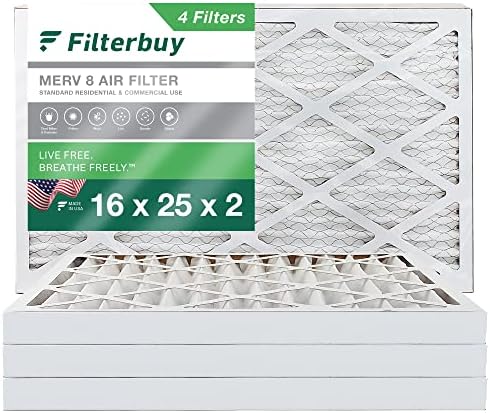 Aerostar 16x25x2 MERV 13 Pleated Air Filter, AC Furnace Air Filter, 6 ...