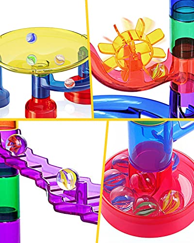 E-SMARTER Marble Run, Marble Game with 30 Glass Marbles, 16 Plastic ...