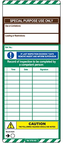 Signs and Labels AMZSCF0SL4AM ScaffTag Insert, Special Purpose, Brown ...