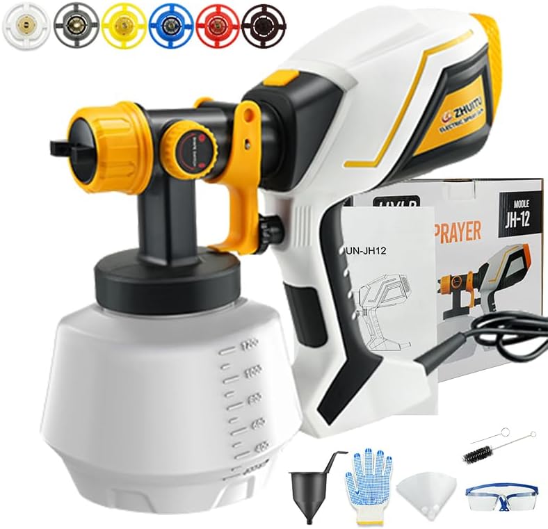 Amazon.com : Paint Sprayer 1000W HVLP Electric Spray Paint Gun with 6 ...