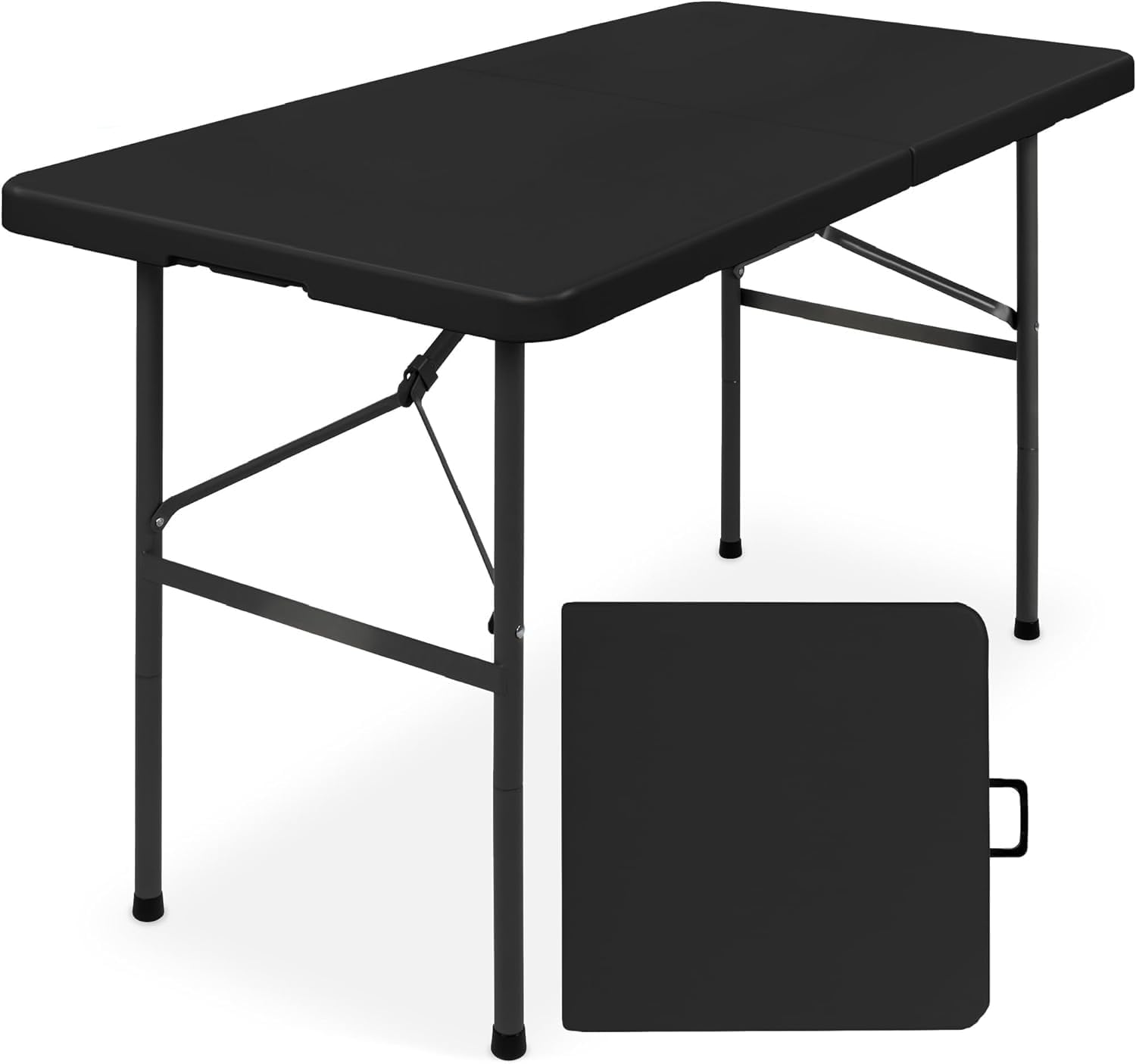 Amazon.com: Mainstays 6 Foot Bi-Fold Plastic Folding Table, Black ...