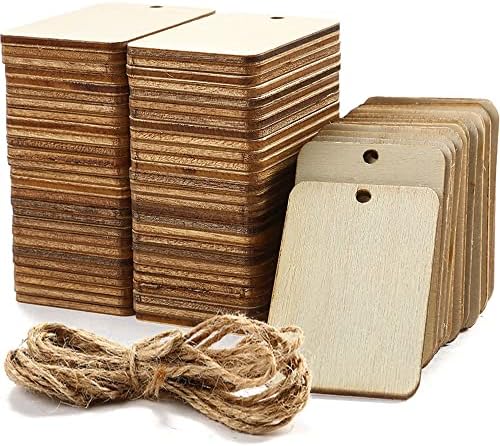 Amazon.com: HNYYZL 100 Pcs Unfinished Wood Pieces Rectangle-Shaped ...