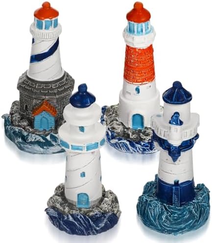 Amazon.com: AzsVbvs 2 PCS Mini Lighthouse Decor, Handcrafted Wooden ...