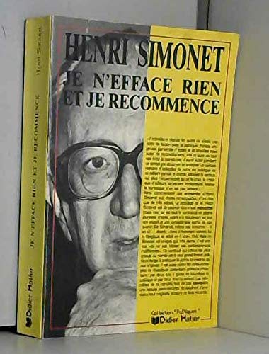 Amazon.com: Je n'efface rien et je recommence: Henri Simonet: Books