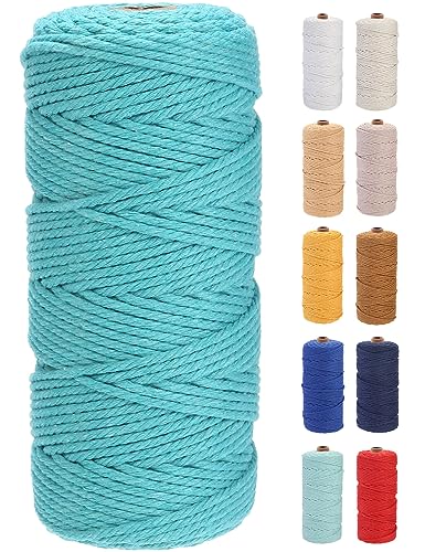GOHOF Macrame Cord 3mm x 100m Premium Cotton Macrame Rope, 4 Strand ...