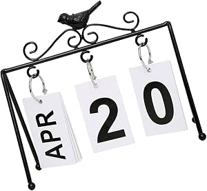 Amazon.com : ARTIBETTER Perpetual Iron Calendar Ornament Unique Desk ...