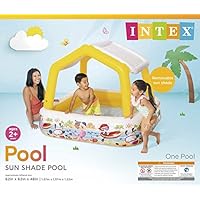 Intex Sun Shade Inflatable Pool, 62" X 62" X 48", for Ages 2+, Kiddie ...