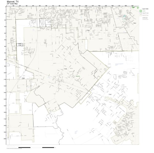 ZIP Code Wall Map of Manvel, TX ZIP Code Map Not Laminated: Amazon.com ...