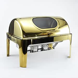 Amazon.com: HONHPD Roll Top Chafing Dish Buffet Set, 9 QT Stainless Steel Chafing Server Set for ...