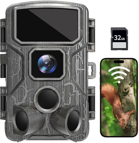 KJK Trail Camera 4K 64MP WiFi Bluetooth Game Camera, Night Vision ...