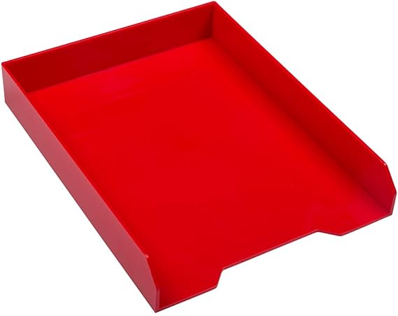 Amazon.com: JAM PAPER Stackable Paper Trays - Red - Desktop Document ...