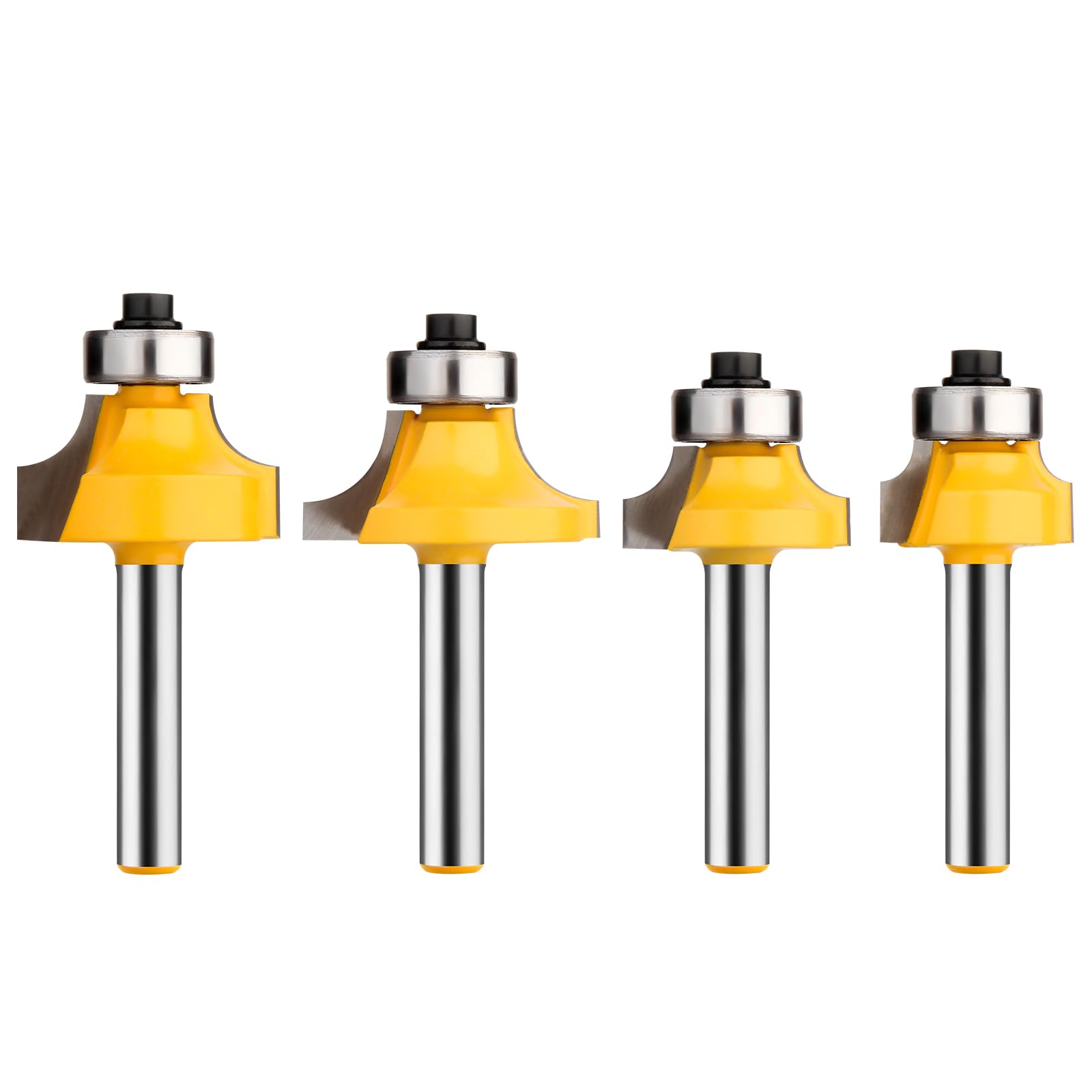 UTRUSTTO Roundover Router Bit Set 1/4 Inch Shank, Bearing Guide for ...