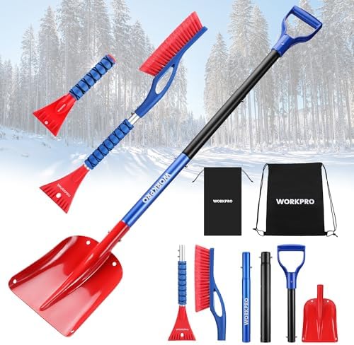 Amazon.com : 4 in 1 Snow Shovel Kit Extendable Ice Scraper Snow Brush ...