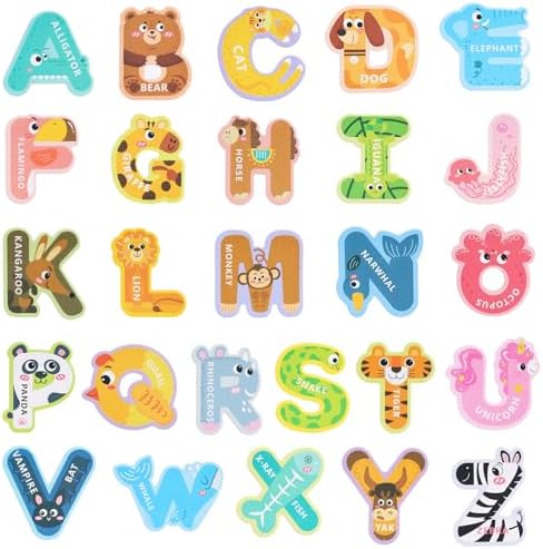 Amazon.com: Large Size Magnetic Letters, Cute Animal Alphabet ABC ...