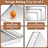 Herogo Baking Tray Set of 3, Stainless Steel Oven Tray Set ...
