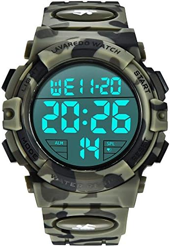 Watches, Mens Watches Orange Gold Digital Large Numbers Watch for Men ...