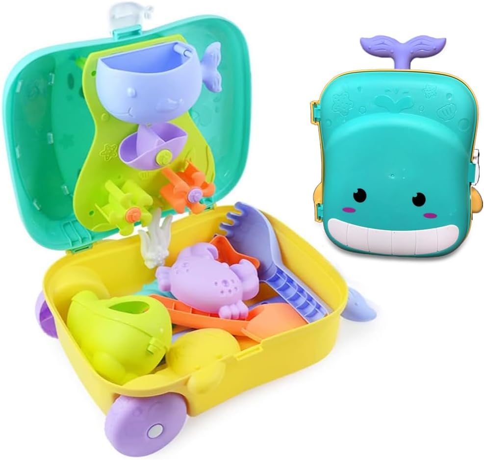 AMERTEER Kids Beach Sand Toys Set, Children's Summer Beach Toy Set ...