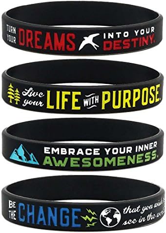 Amazon.com: Inkstone - Positive Message Bracelets (Set of 4 ...