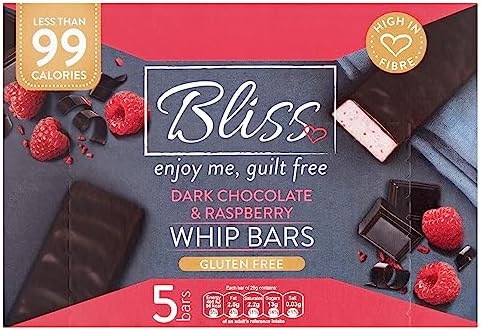 Bliss Dark Choc & Raspberry Whip Bars Guilt Free Treats! 5x25g : Amazon ...