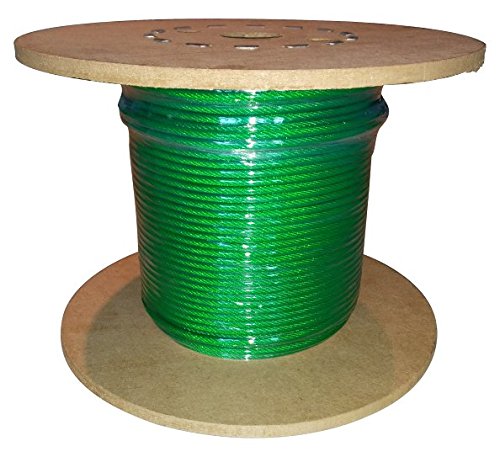 Lexco Cable 1877G316GR 250' Spool of 3/16" Translucent Green PVC Coated ...