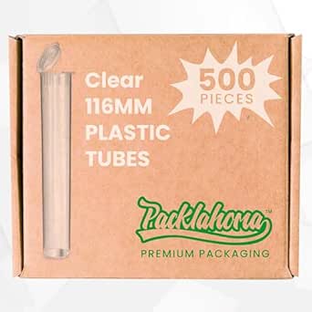 Amazon.com: Packlahoma 116mm Plastic Pop Top Tubes Clear - 500 Ct : Health & Household