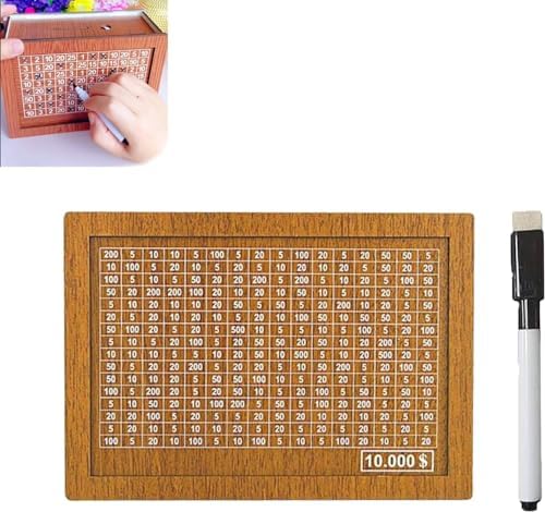 Cash Vault Wooden Savings Box, Money Piggy Bank for Adults Kids, Wooden ...