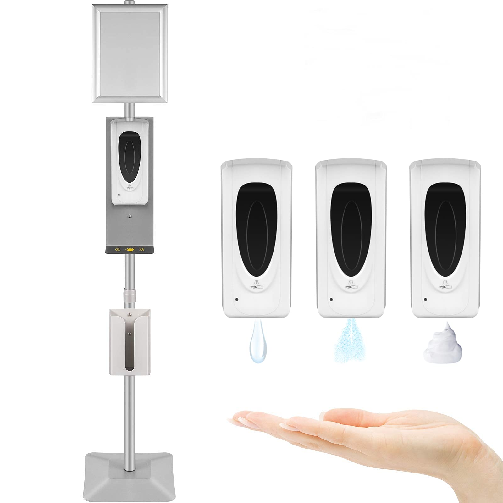 Buy VEVOR Automatic Hand Dispenser Stand 1000ml Infrared Sensing ...