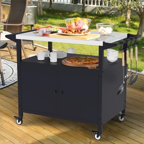 Amazon.com: Skyflame Outdoor BBQ Storage Cabinet with Wheels, XL ...