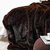 Amazon.com: BATTILO HOME Luxury Fluffy Brown Faux Fur Throw Blanket ...