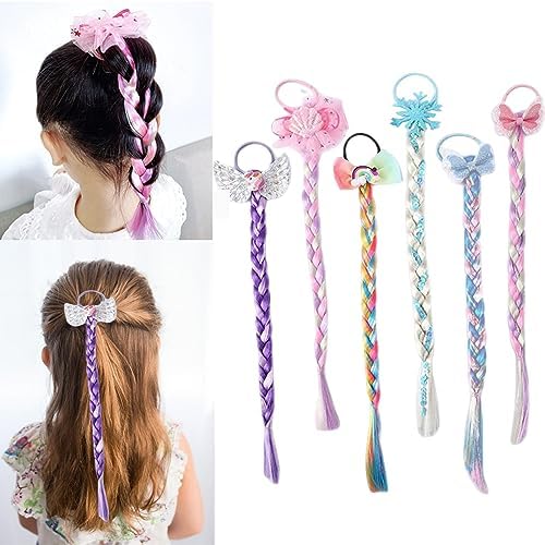 Amazon.com : KYNLEY 6Pcs Colored Braids Hair Extensions for Kids ...