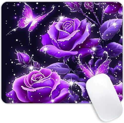 Amazon.com: Deep Purple Rose Mouse pad Customized Mousepad Non-Slip ...