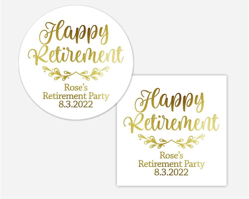 Amazon.com: Happy Retirement Foiled Party Stickers, Retirement Party ...