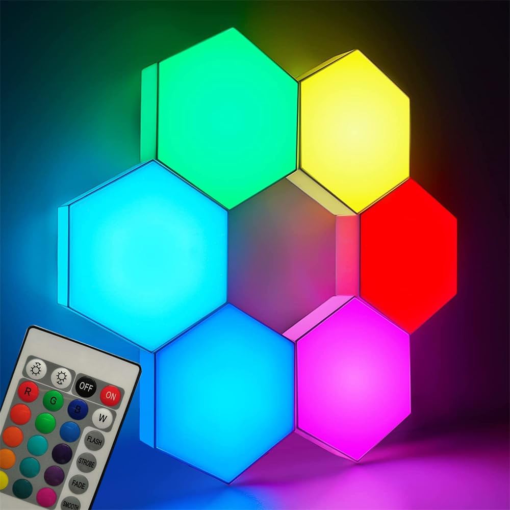 Roadtime 6pcs Spleißen Sechseck LED-Leuchten, Touch RGB Sechseck ...