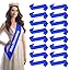 Amazon.com: Dreamtop 16Pcs Blue Sash Satin Sash Blue Blank Sash Blank ...