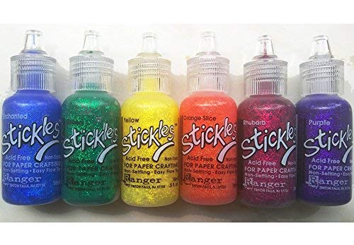 Amazon.com: Stickles Ranger Glitter Glue Bundle F ''Rainbow'' - Six .5 ...